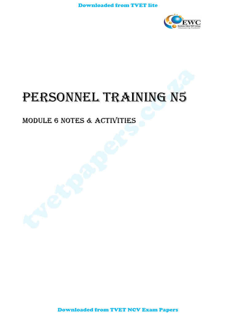 Personnel Training N5 Module6 Notes Activity 2025 TVETcollege | PDF ...