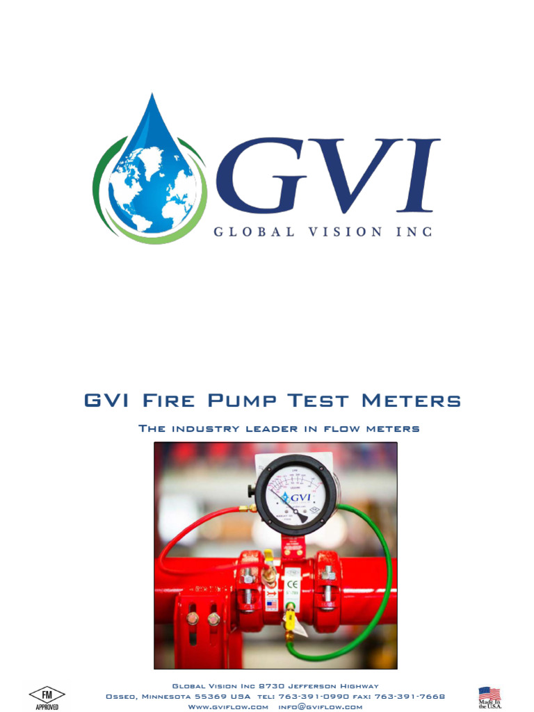 GVI Fire Pump Test Meters Overview | PDF | Valve | Flow Measurement
