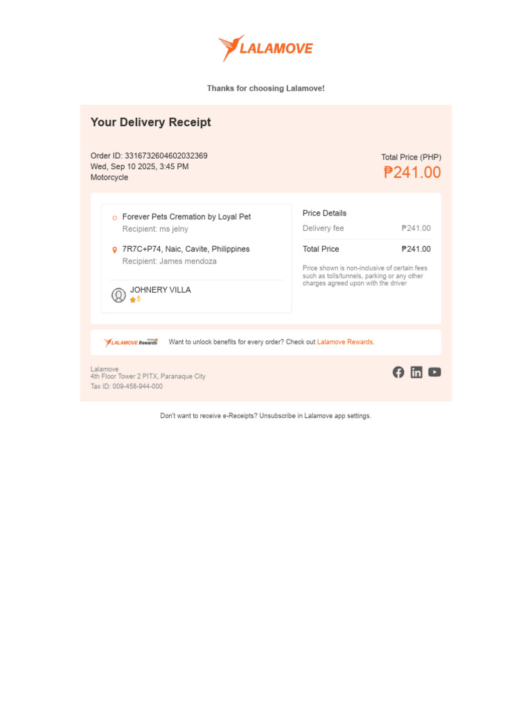 E-Order Receipt 3316732604602032369 en PH | PDF