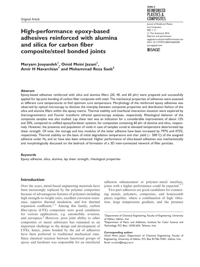 High-Performance Epoxy Adhesives for Composites | PDF | Epoxy ...