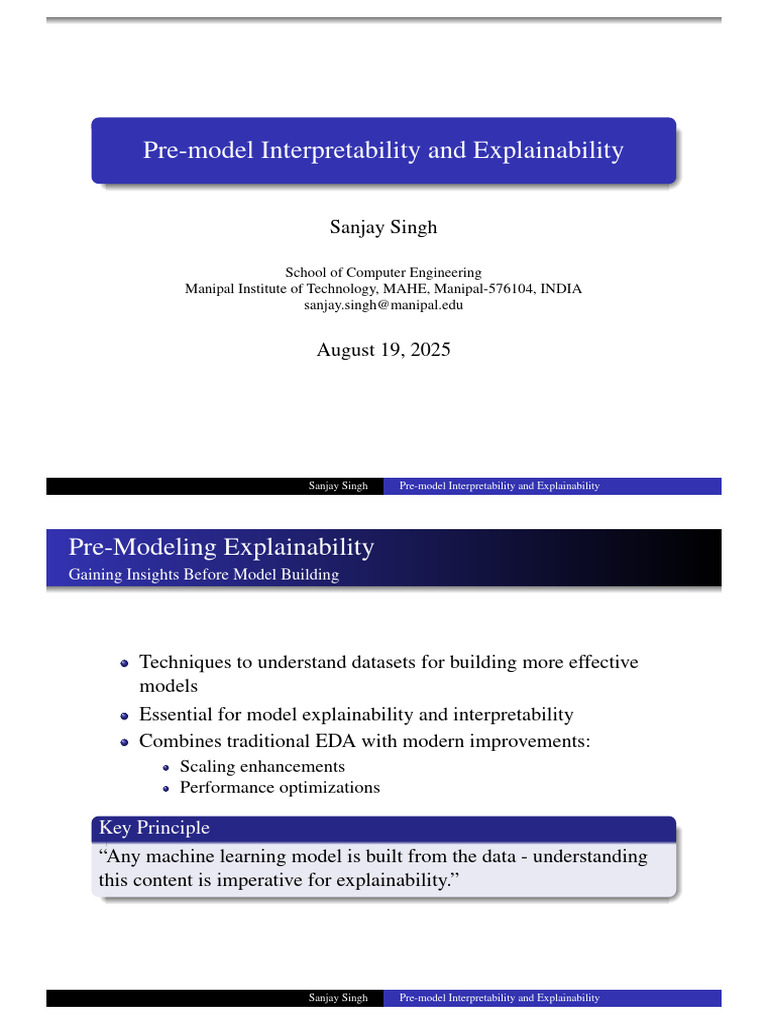 H3-XAI-Pre-Model Interpretability and Explainability | PDF | Skewness ...