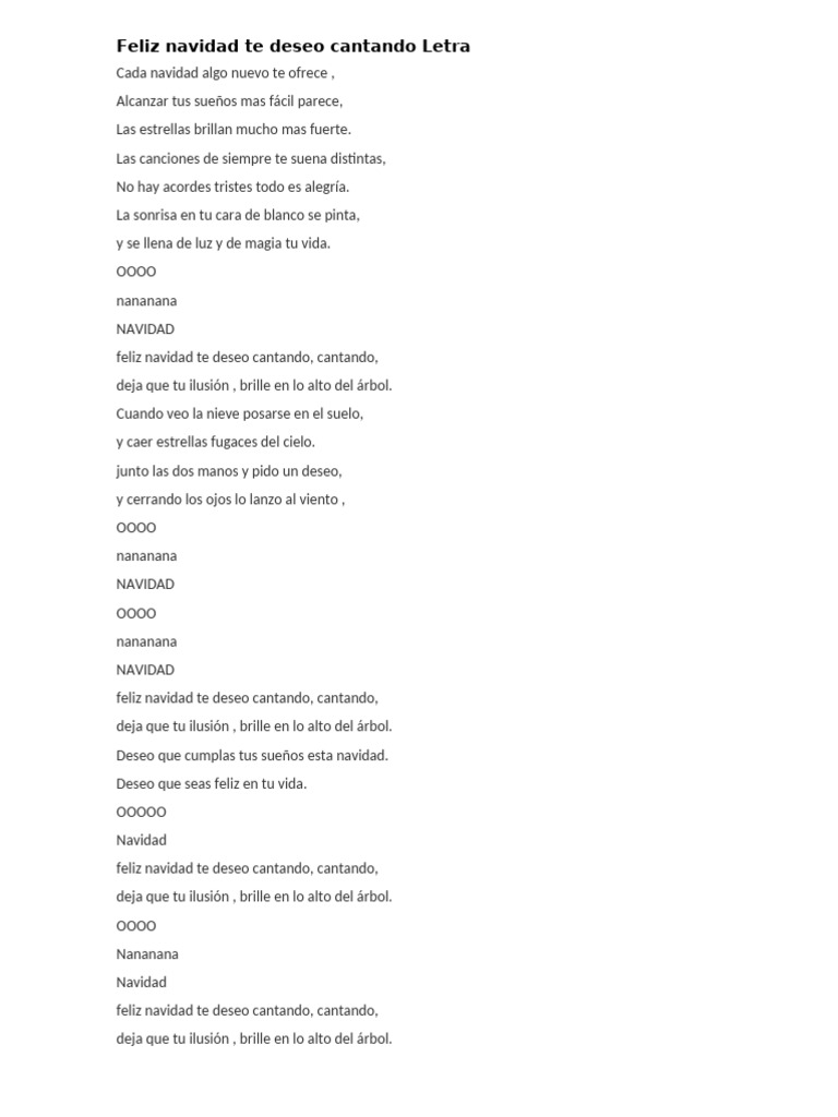 Letra de "Feliz Navidad" | PDF