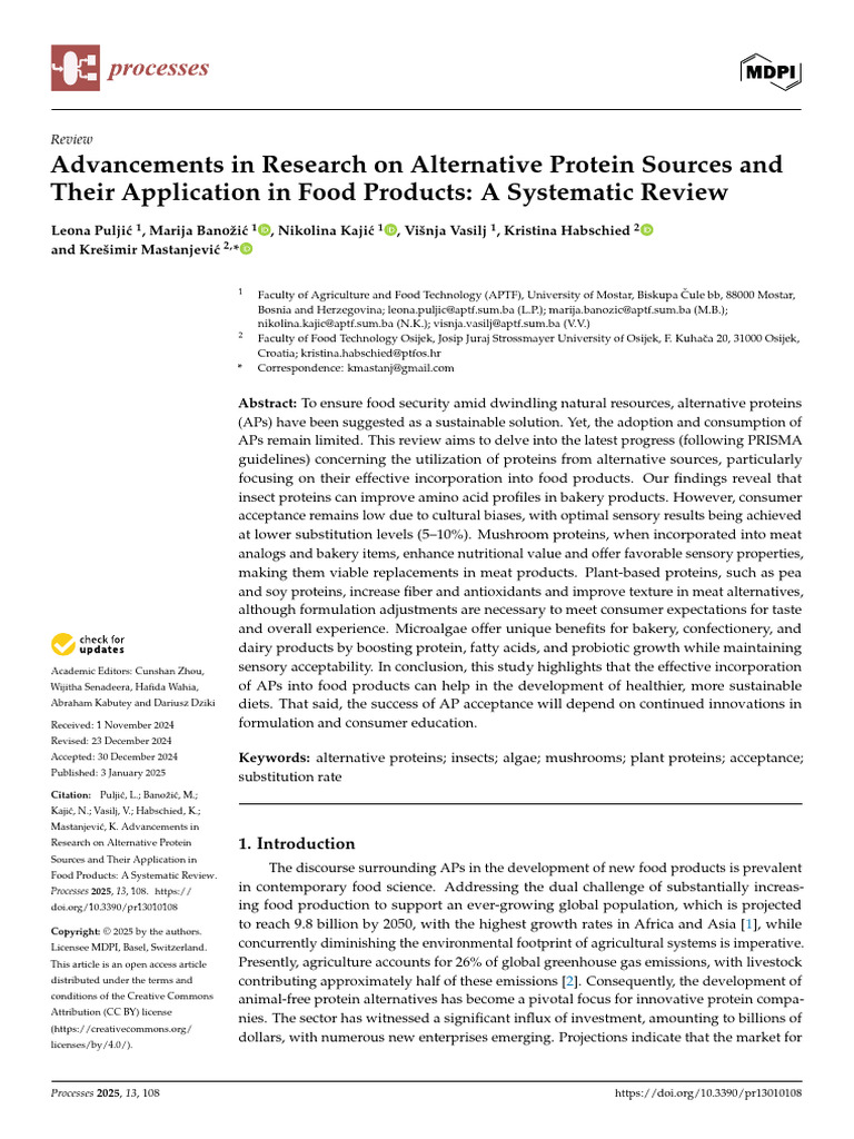 Alternative Protein Sources in Food Products | PDF | Foods | Proteins