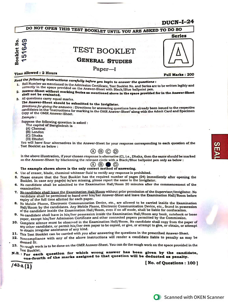 Apsc Cce Question Paper 2025 | PDF