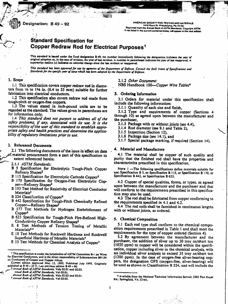 Astm B49-92 | PDF