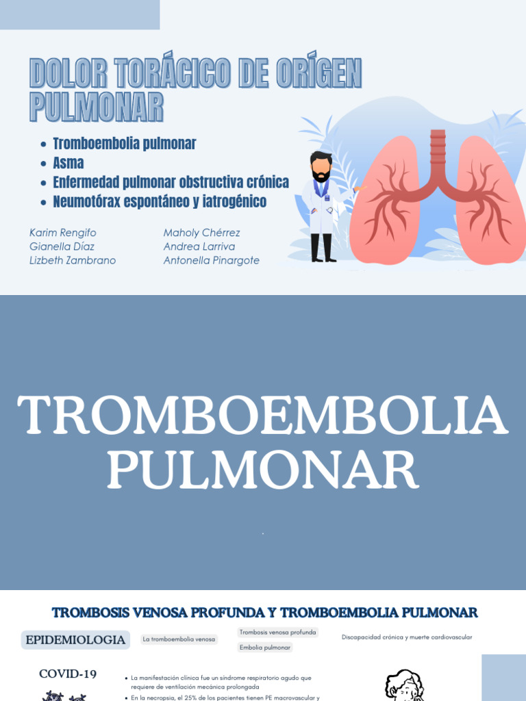 Causas y Diagnóstico de Dolor Torácico Pulmonar | PDF | Plaqueta | Trombo