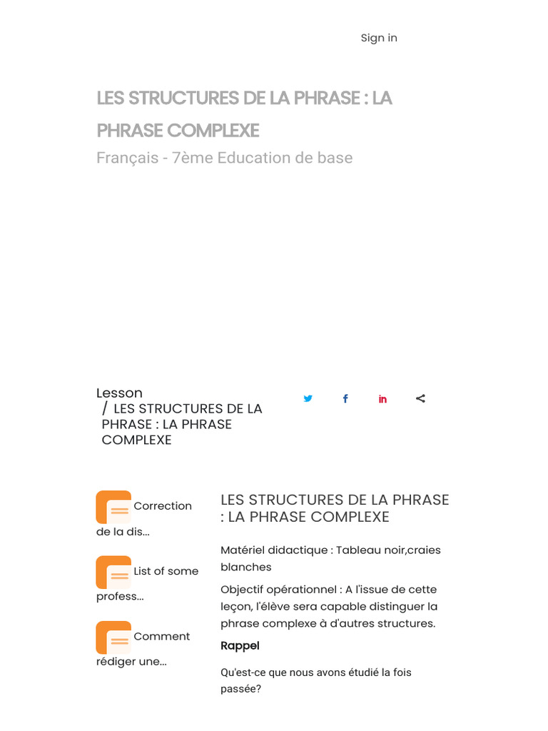 Structures de la Phrase Complexe | PDF | Clause | Phrase