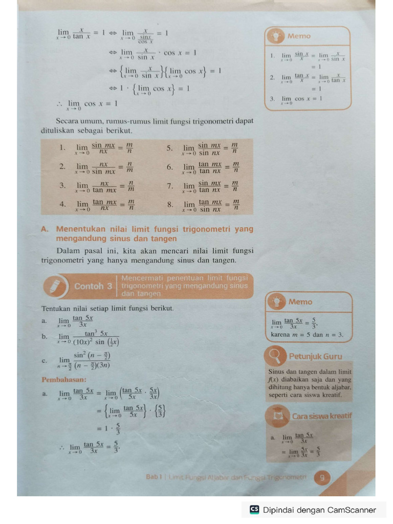 Limit Fungsi Trigonometri | PDF