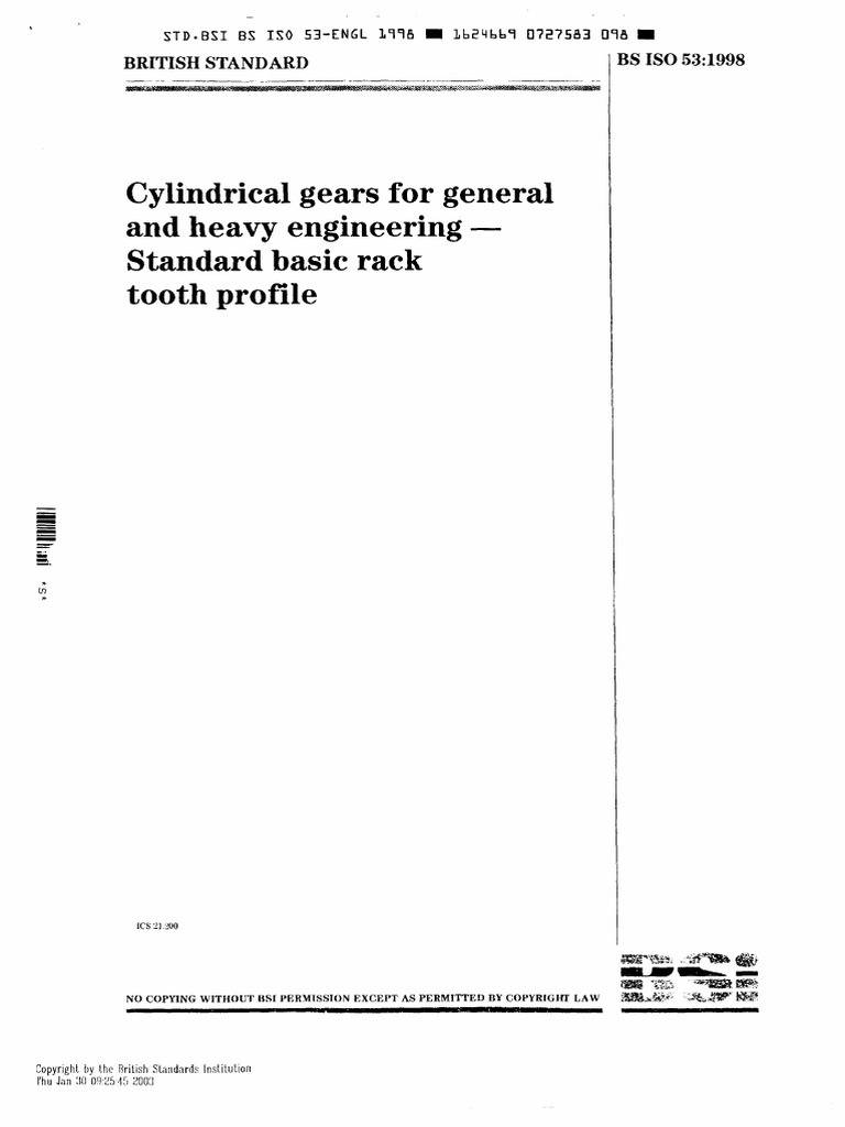 BS ISO 53 - 1998 - Standard Basic Rack Profile | PDF