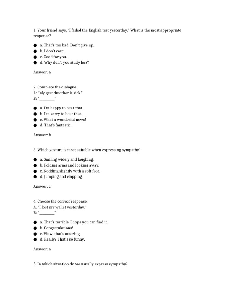Expressing Sympathy Effectively | PDF
