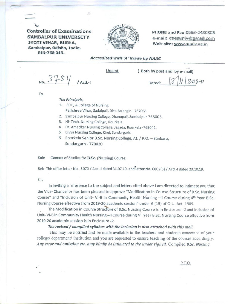 Revised BSC Nursing Syllabus | PDF