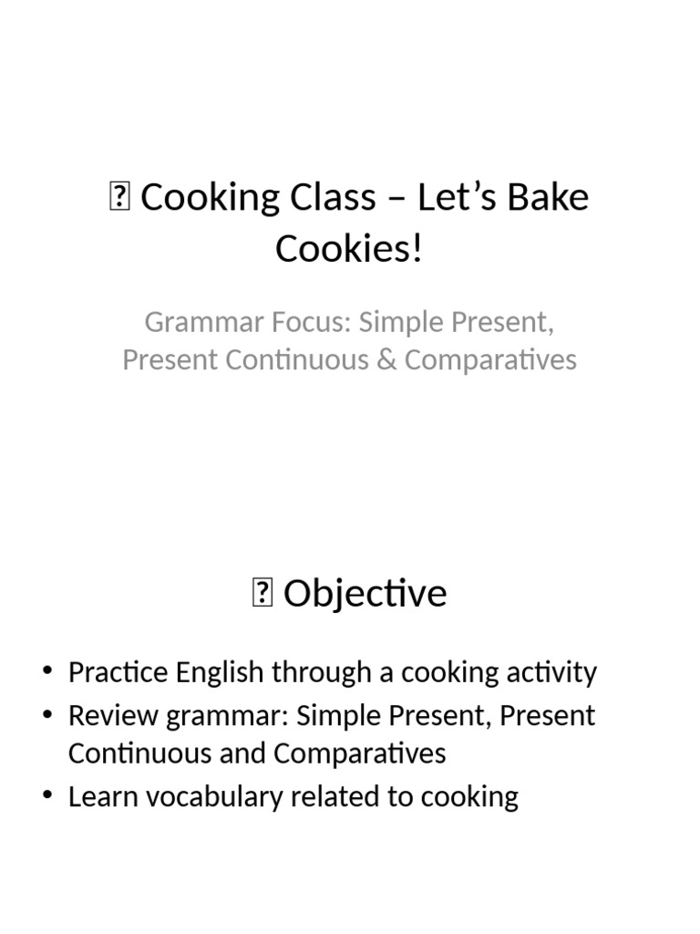 Grammar and Cookies Cooking Class | PDF