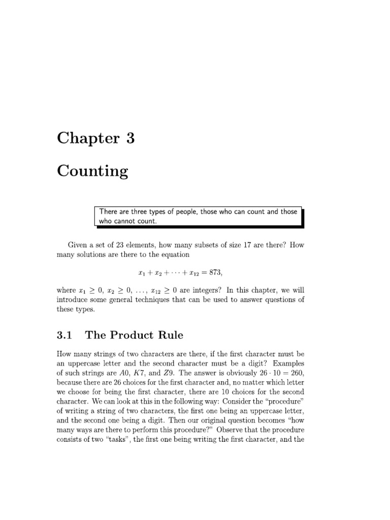 Counting Reference Lecture Note | PDF