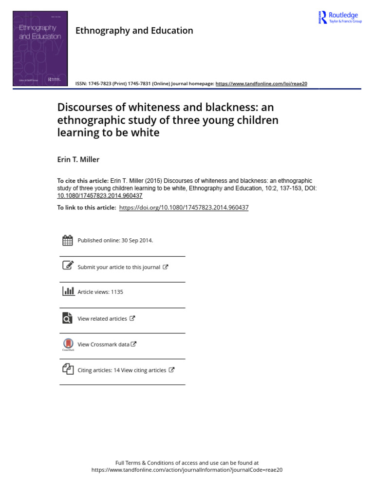Whiteness and Blackness in Early Childhood | PDF | Whiteness Studies ...