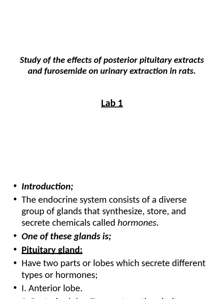 Study of The Effects of Posterior Pituitary Extracts | PDF | Pituitary ...