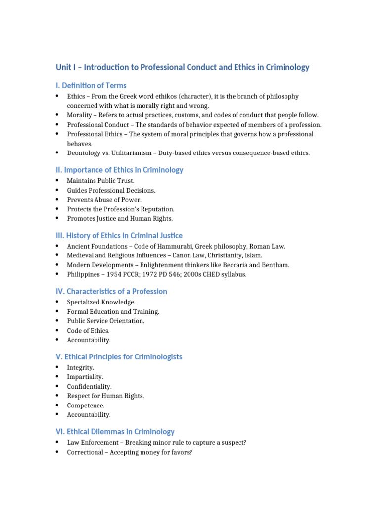 Ethics in Criminology: A Comprehensive Guide | PDF | Criminology | Justice