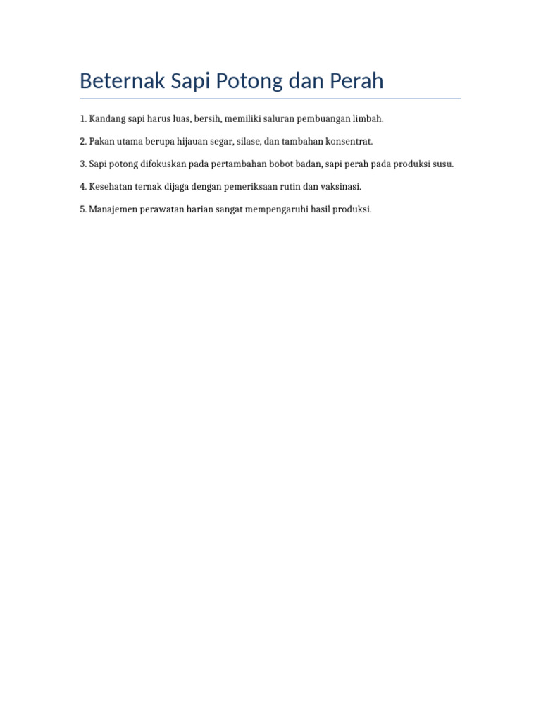 Ukuran Kandang Sapi Ideal | PDF