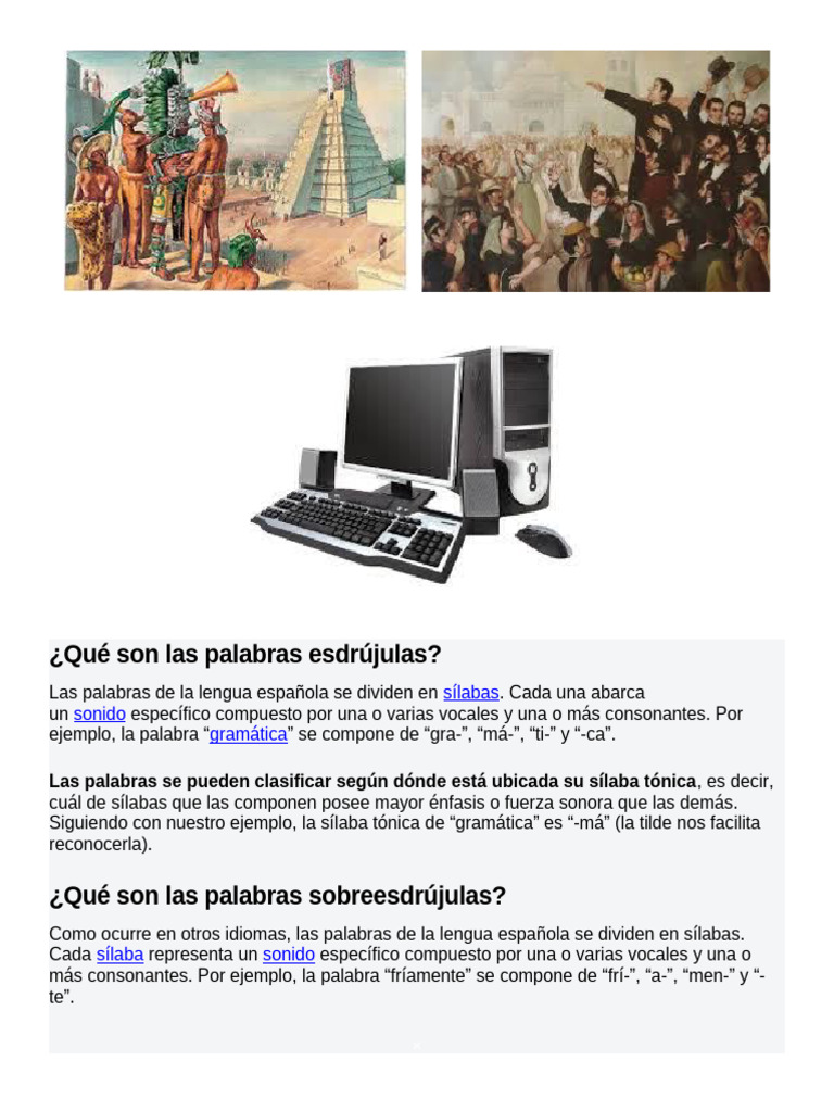 Definición de palabras esdrújulas | PDF