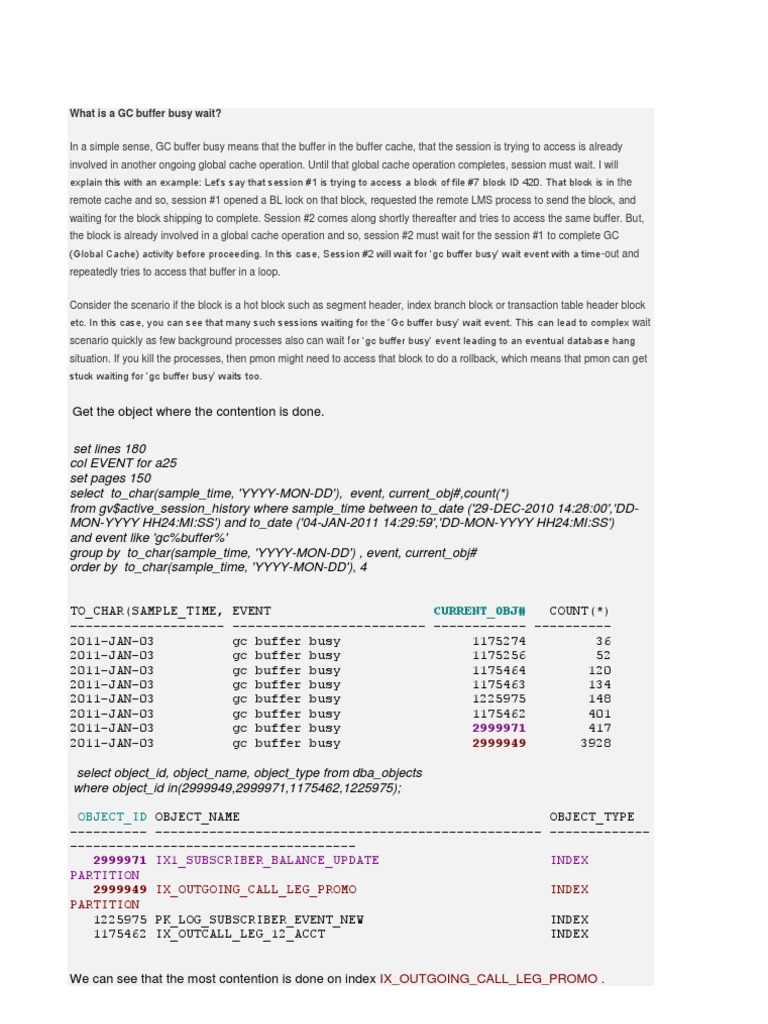 What Is A GC Buffer Busy Wait | PDF | Data Buffer | Cache (Computing)