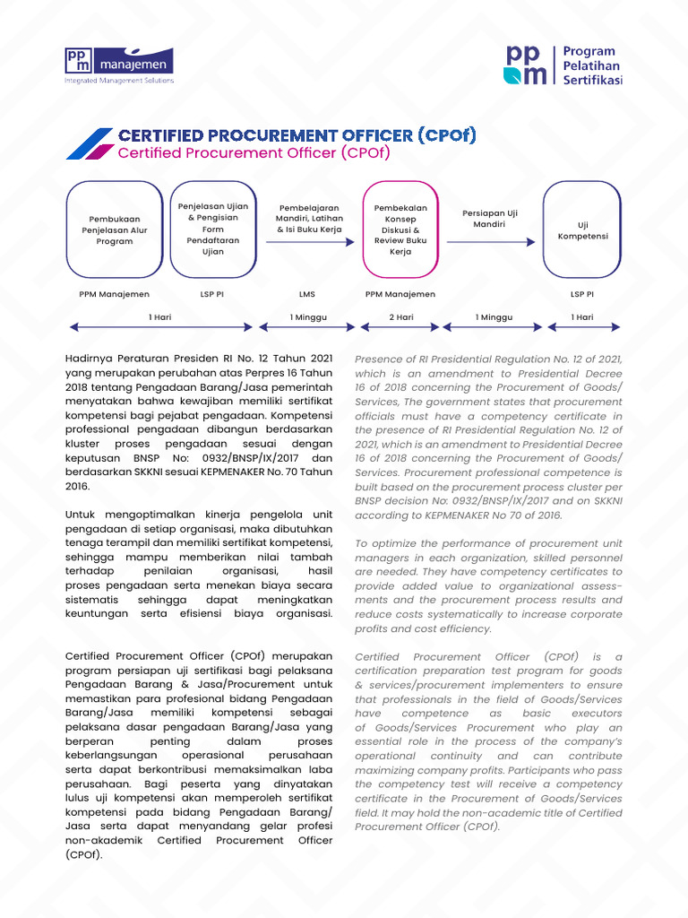 Sertifikasi Certified Procurement Officer | PDF