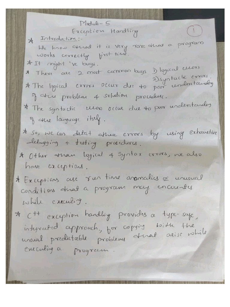 Module 5 Exception Handling | PDF