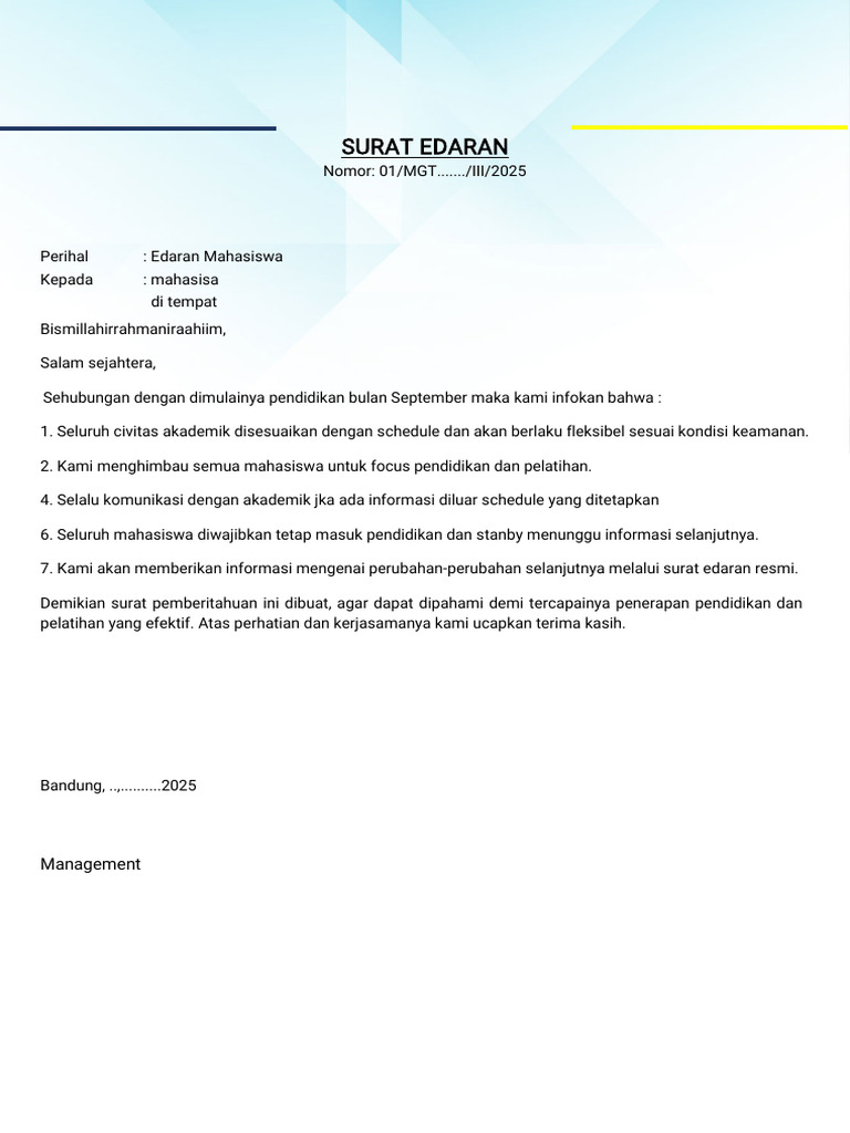 Contoh Surat Edaran | PDF