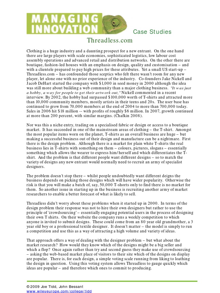 2009 Threadless | PDF | Crowdsourcing | T Shirt