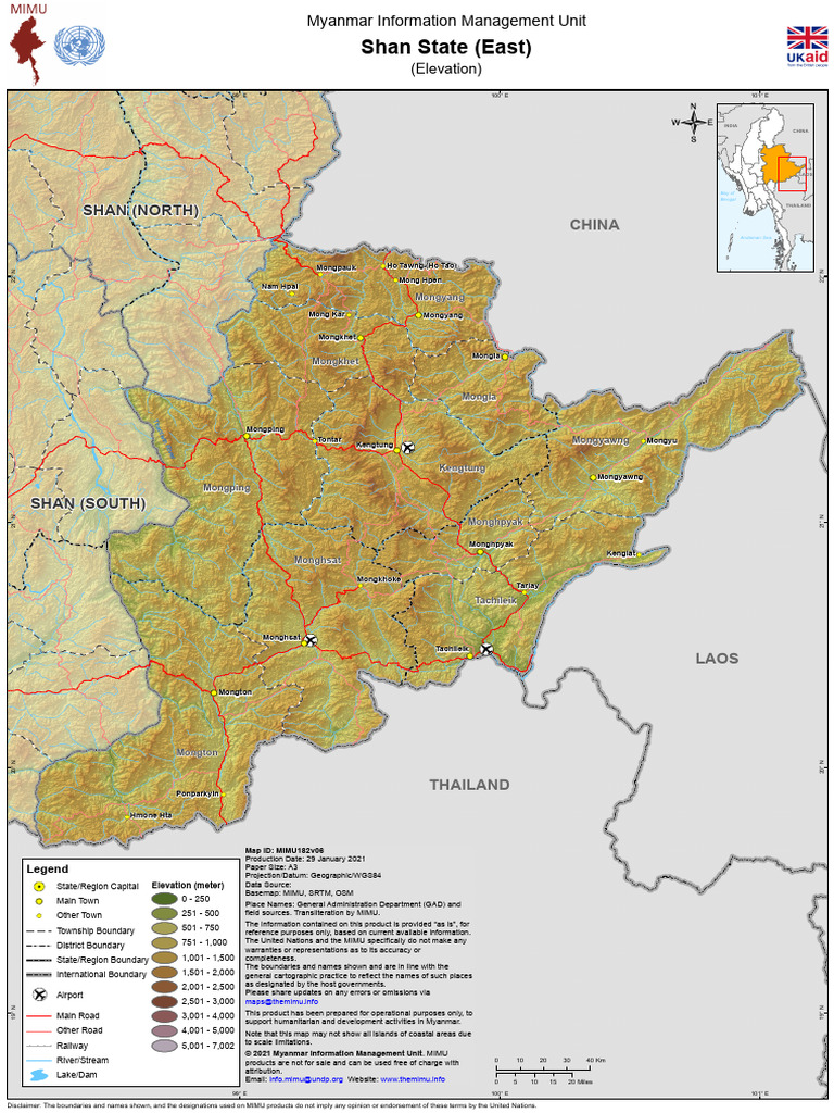 Eastern Shan State Map Overview | PDF | Geographic Data And Information ...