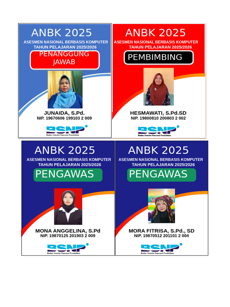 ID Card ANBK 2024 dan 2025 | PDF
