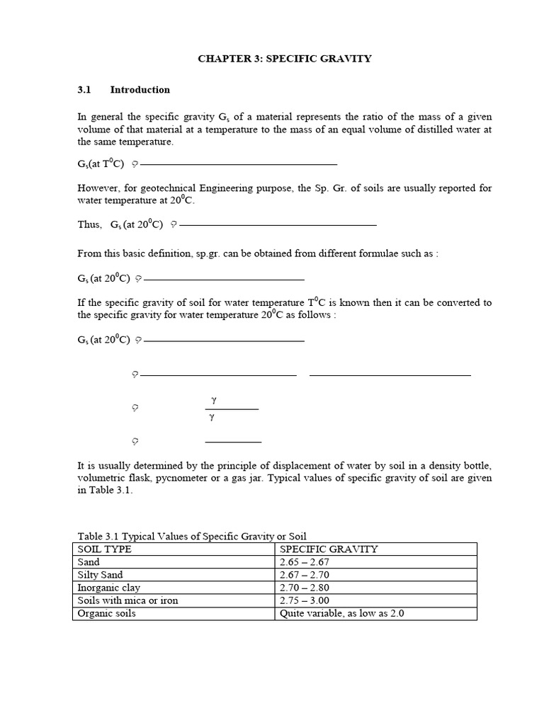 Specific Gravity of Soil Testing Guide | PDF | Water