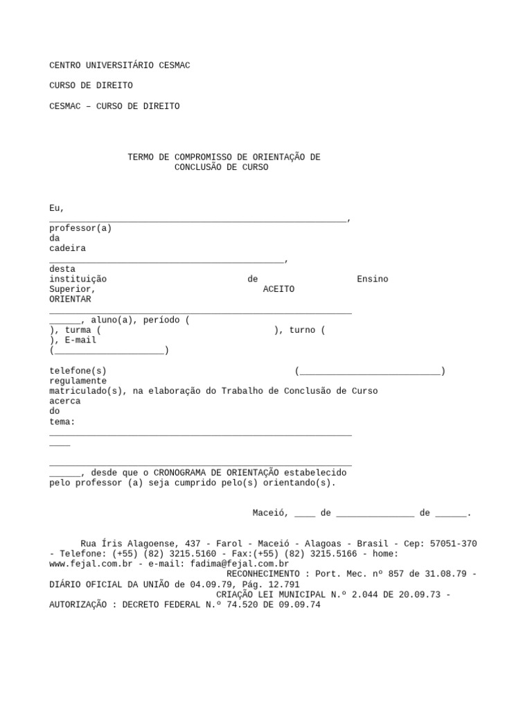 PTCC Termo de Compromisso de Orientac A o de TCC 4 | PDF
