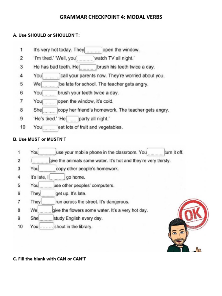 Modal Verbs Practice Worksheets | PDF