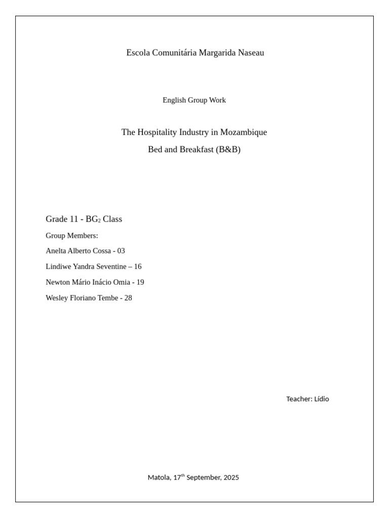 The Hospitality Industry - Final Cover | PDF