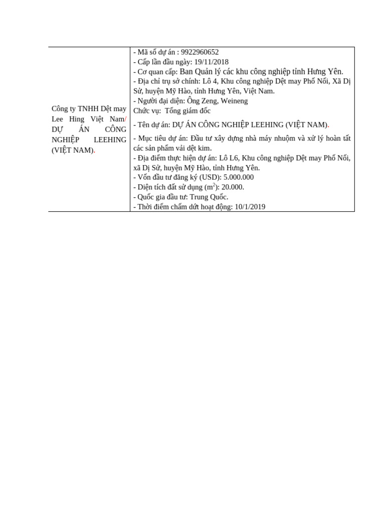 f64ce794a9314e3dCông Ty TNHH Dệt May Lee Hing Việt Nam | PDF