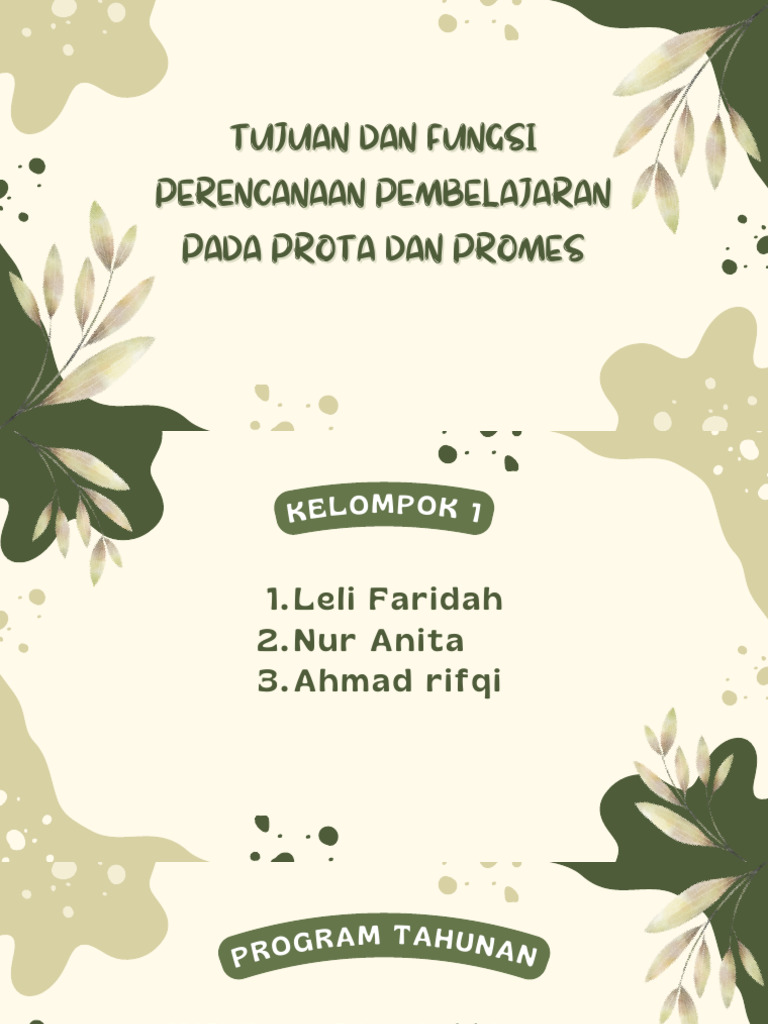 Tujuan dan Fungsi PROTA PROMES | PDF