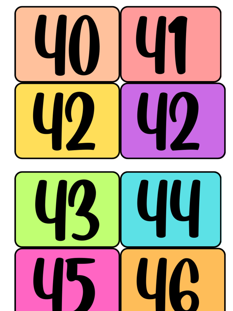 Numbers 1 To 100 Square Flashcards | PDF