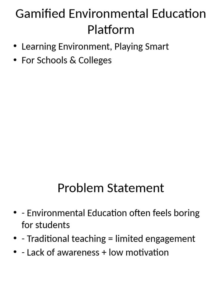 Gamified Environmental Education Platform | PDF