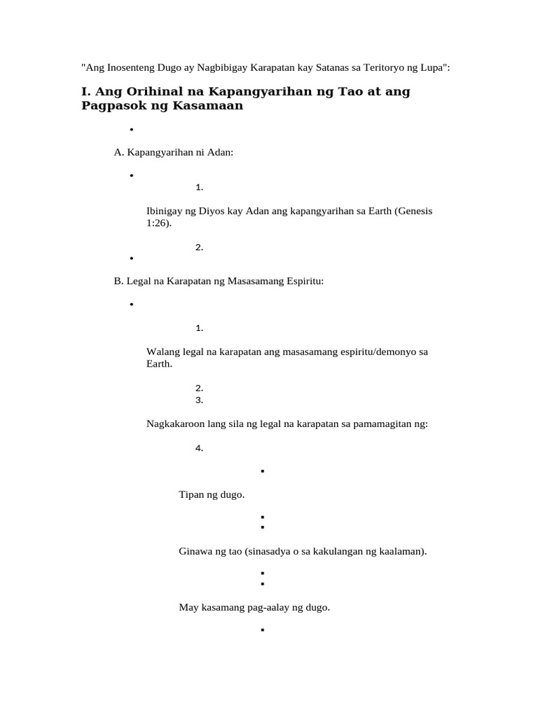 Ang Inosenteng Dugo Ay Nagbibigay Karapatan Kay S | PDF
