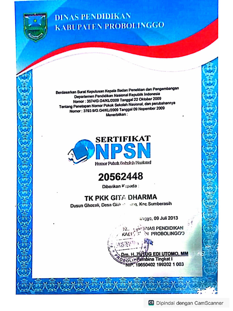 NPSN TK GD | PDF