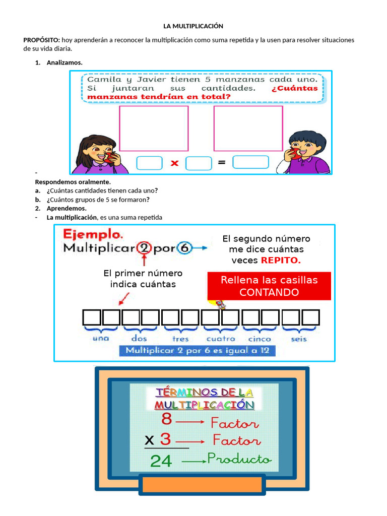 Introducción a la Multiplicación | PDF