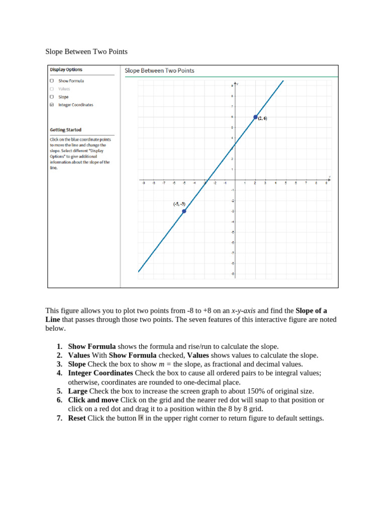 Slope Between Two Points | PDF