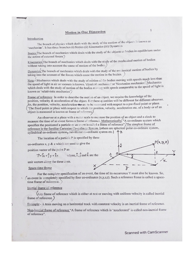 Motion in 1D | PDF