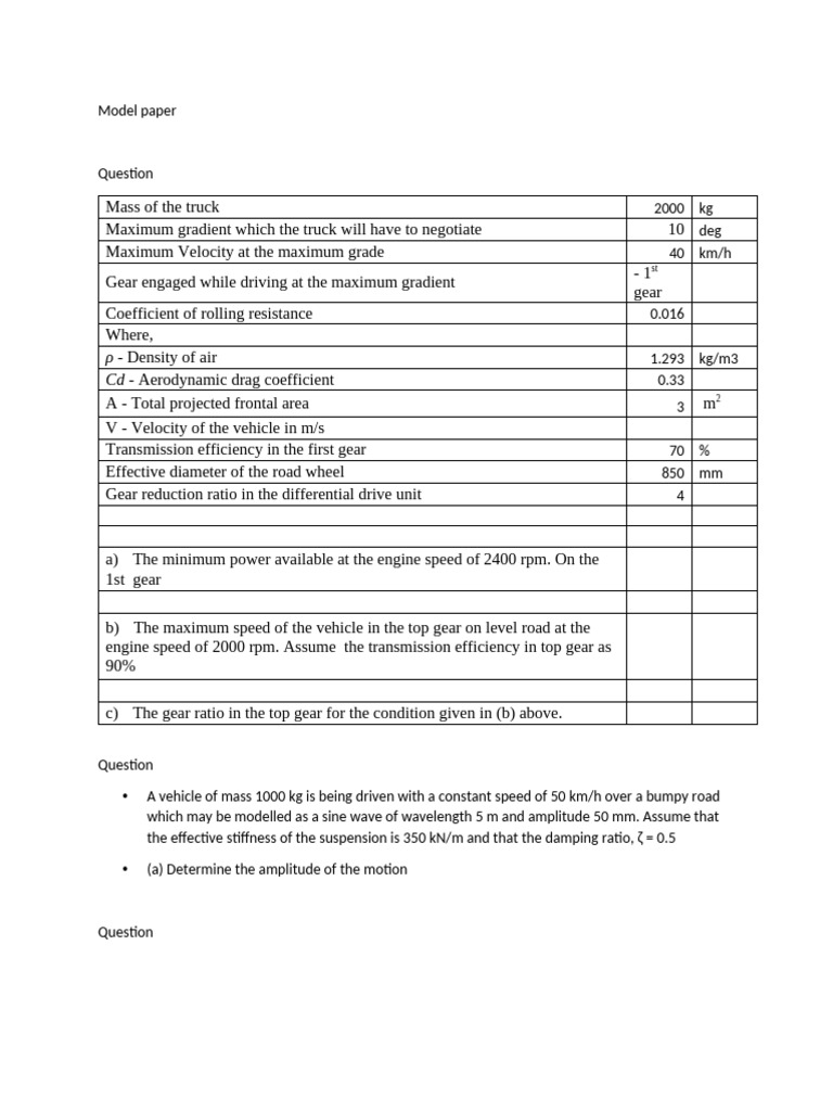 Model Paper | PDF | Damping | Creep (Deformation)