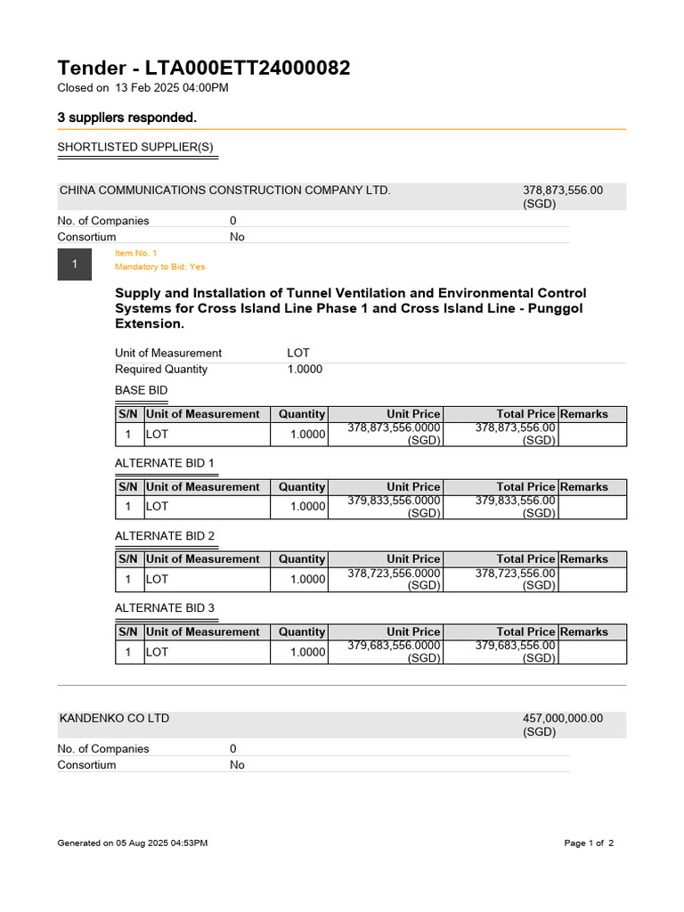 LTA000ETT24000082_Cross Island Line ECS | PDF