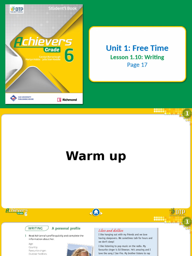 Achievers Grade6 - Unit 1 - P 10 | PDF