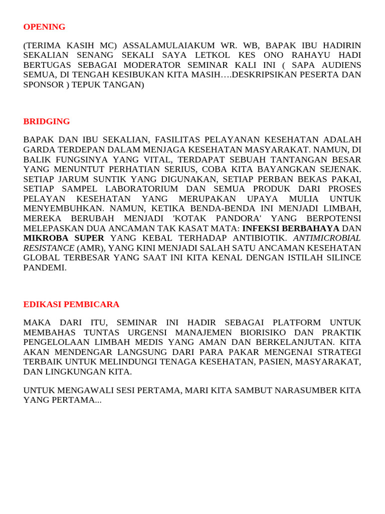 Seminar Manajemen Biorisiko Kesehatan | PDF