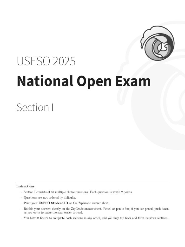 s1 2025 Useso Open Exam | PDF | Sea Surface Temperature | Earth