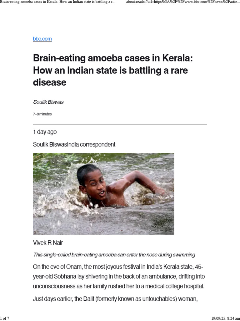 Kerala's Fight Against Brain-Eating Amoeba | PDF | Microbiology