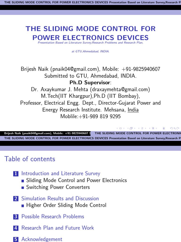 The Sliding Mode Control For Power Electronics Devices | PDF | Power ...