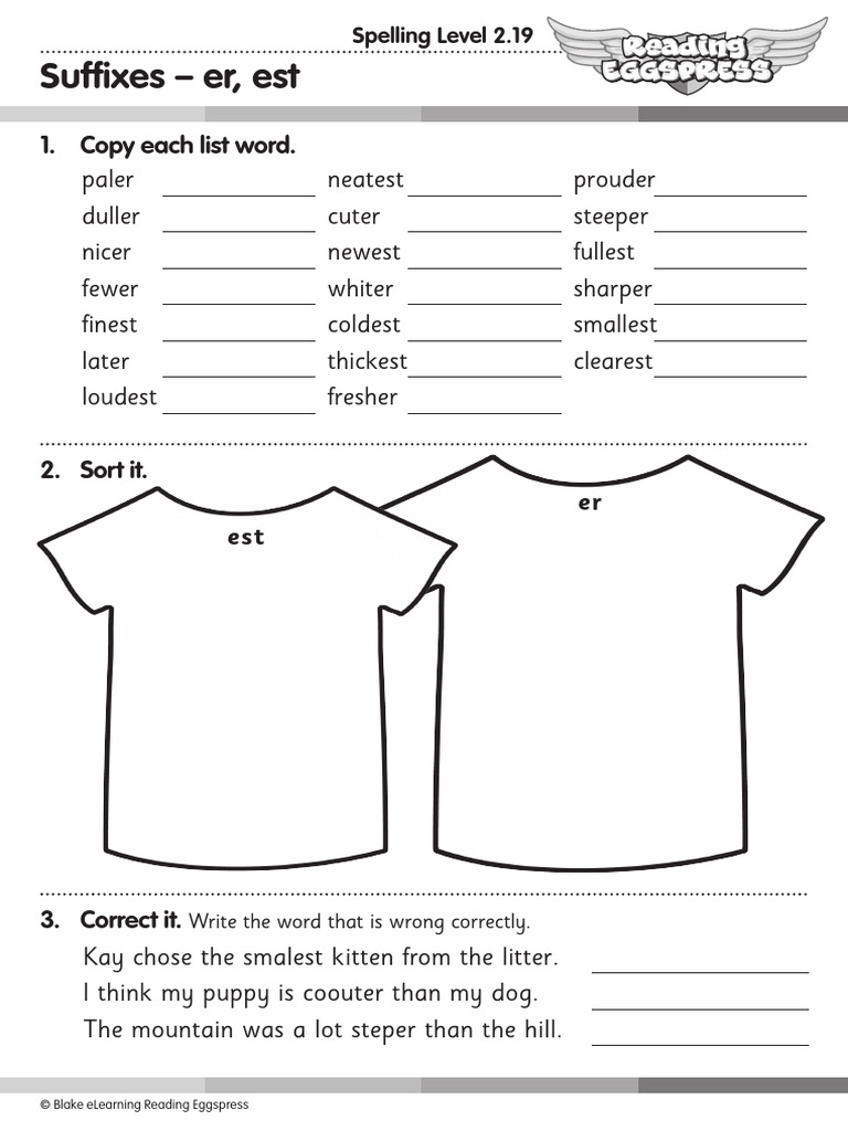 Activity Sheet Rex English Skills - Spelling Year 2 Lesson 19 | PDF